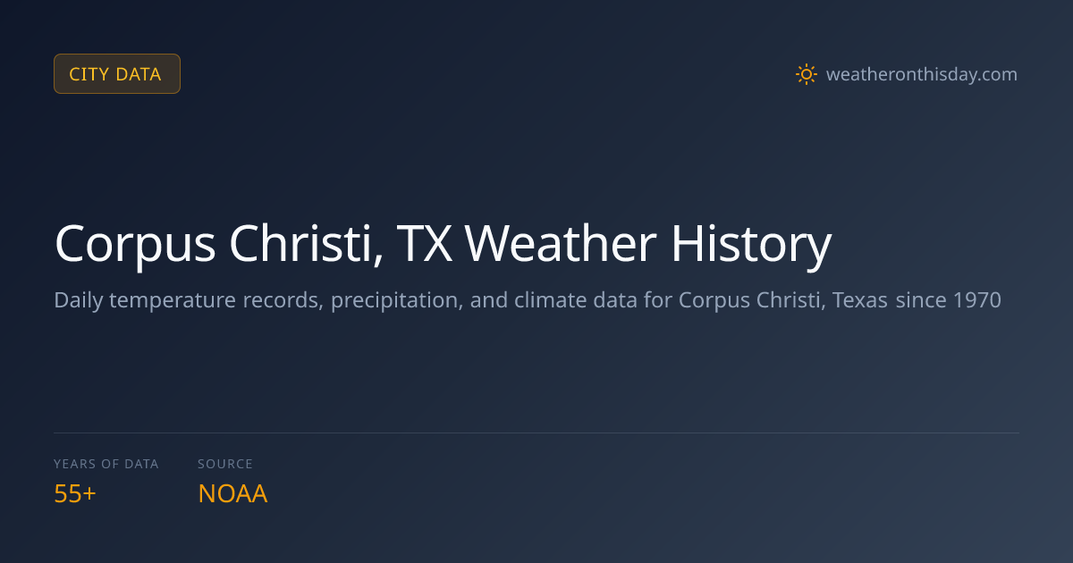 Corpus Christi, TX Weather History | High 109°F, Low 13°F