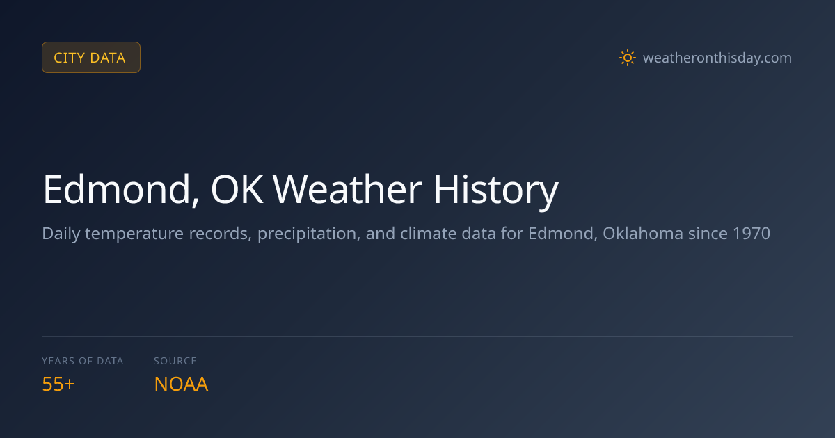 Edmond, OK Weather History | High 114°F, Low -16°F