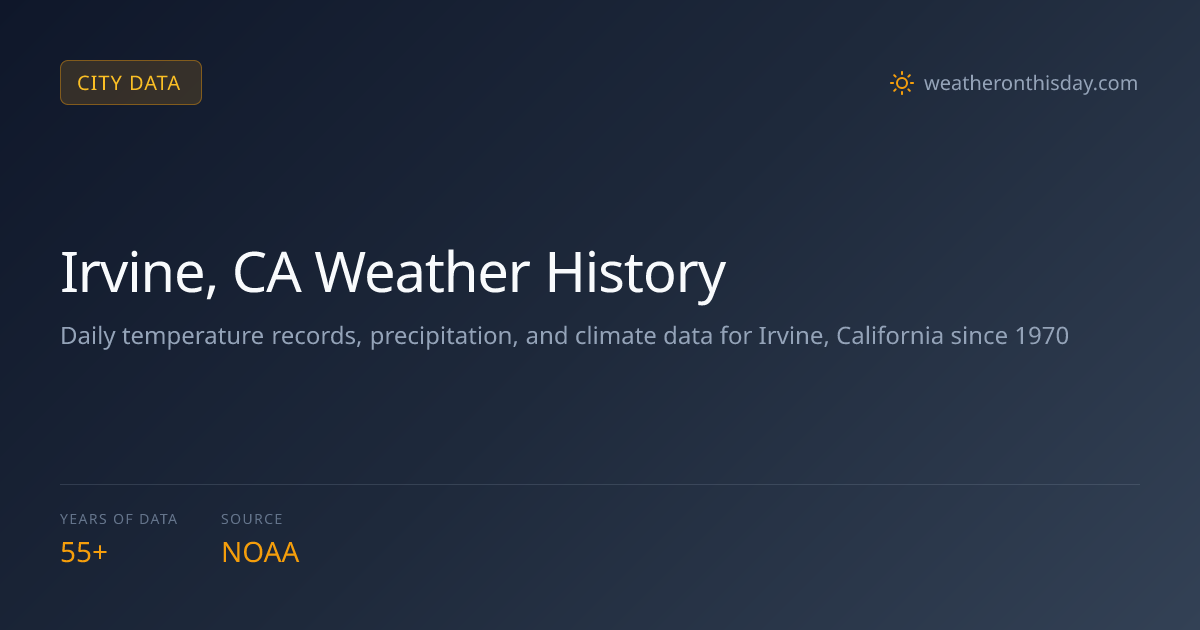 Irvine, CA Weather History | High 115°F, Low 16°F