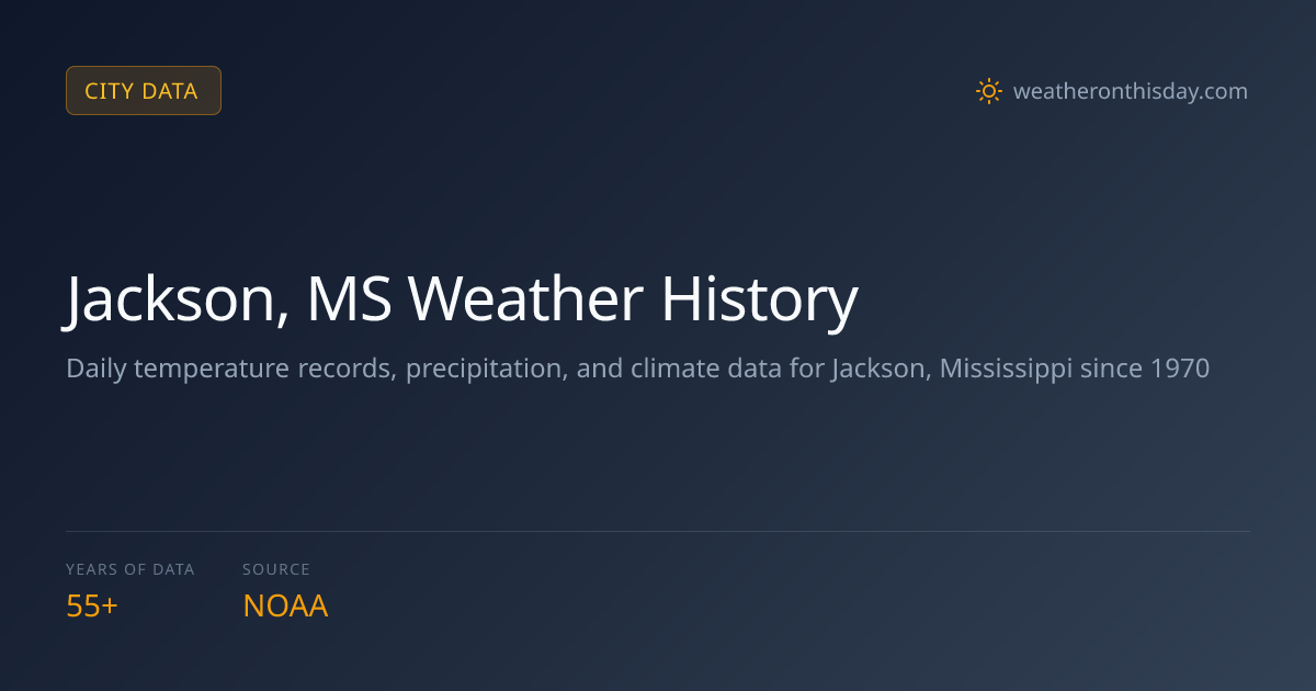 Jackson, MS Weather History | High 110°F, Low 1°F