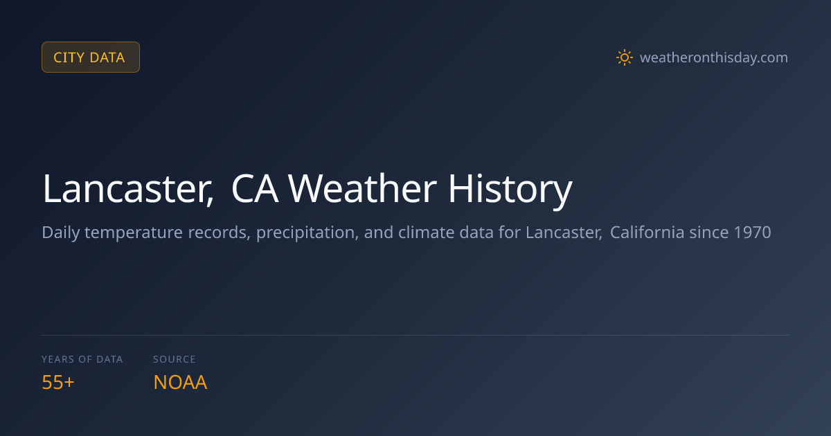 Lancaster, CA Weather History | High 118°F, Low 2°F
