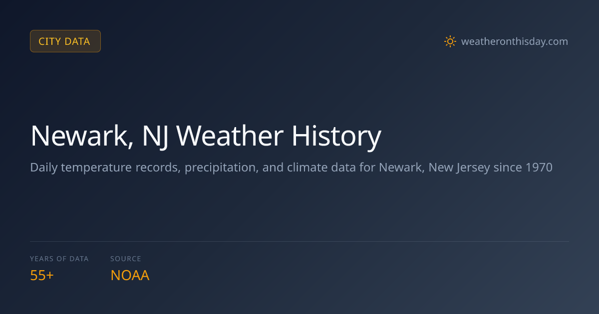 Newark, NJ Weather History | High 108°F, Low -15°F