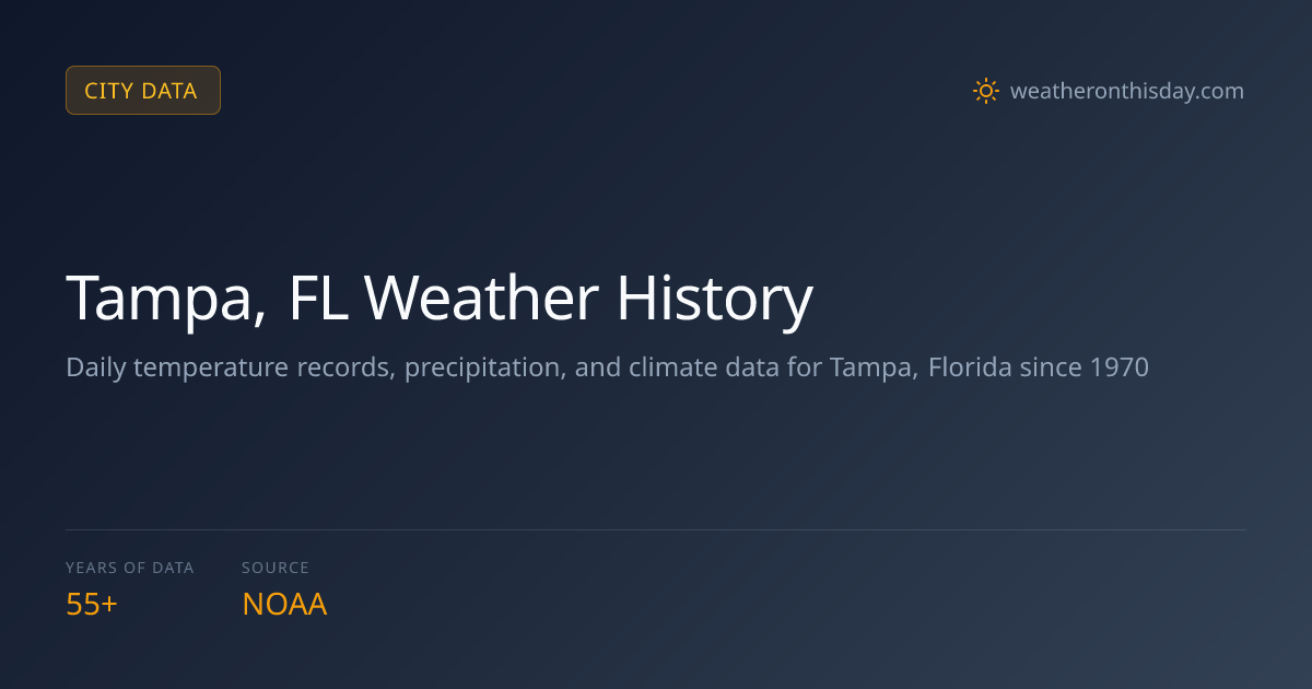 Tampa, FL Weather History | High 102°F, Low 19°F