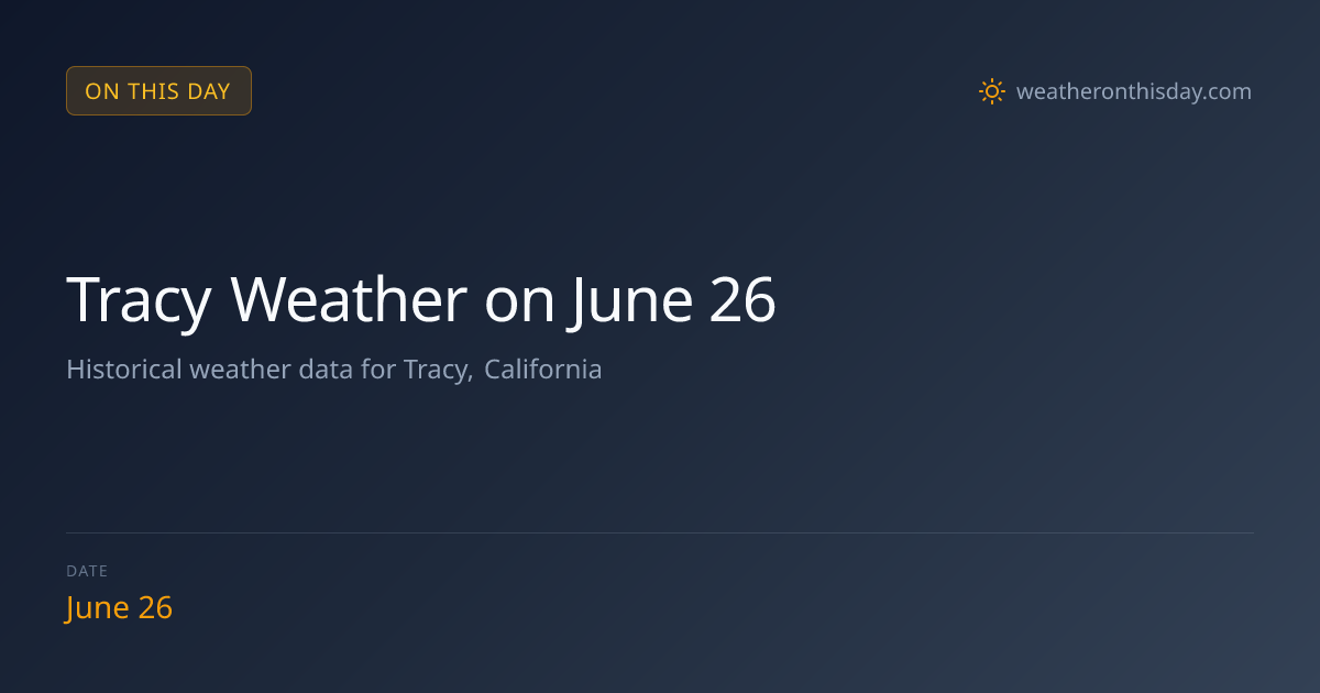Tracy Weather on June 6 | Avg Highs, Lows & Records
