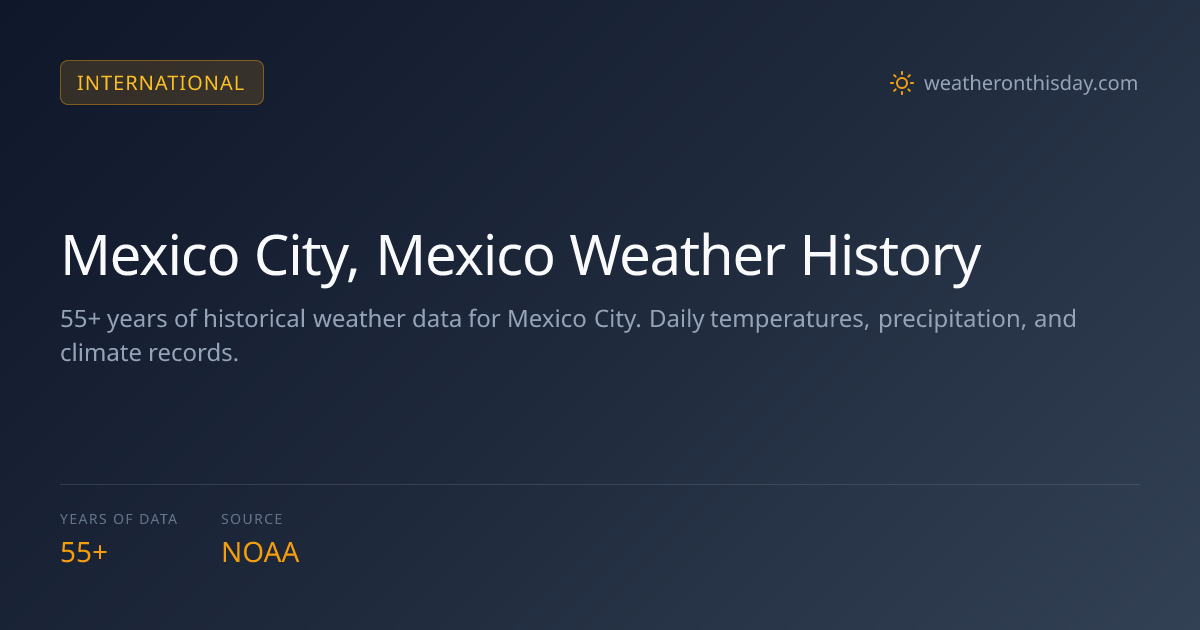 Mexico City, Mexico Weather History: 49°F to 55°F