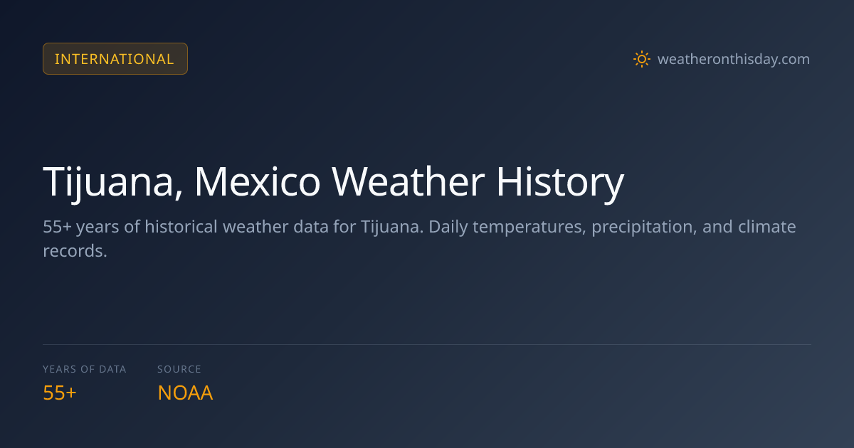 Tijuana, Mexico Weather History: 48°F to 72°F