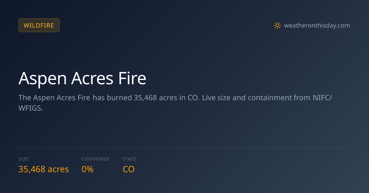 Aspen Acres Fire — Live Tracker | Weather On This Day