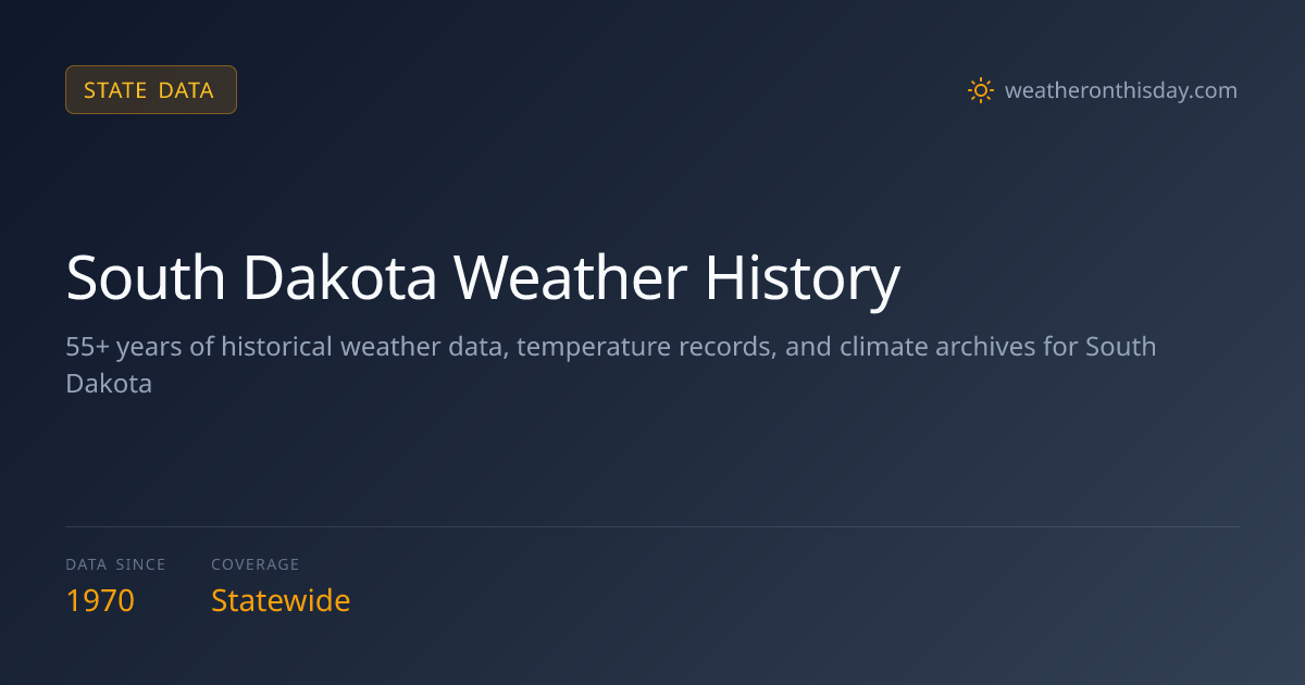 South Dakota Historical Weather Records & Climate Data (Statewide)