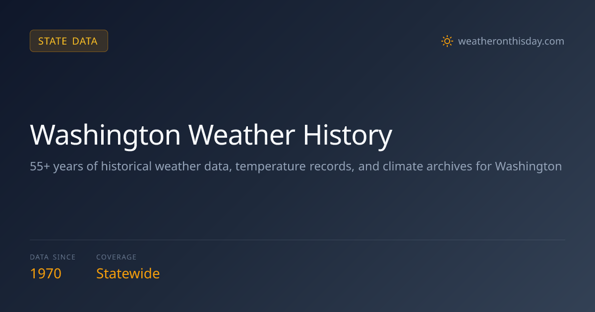 Washington Historical Weather Records & Climate Data (Statewide)