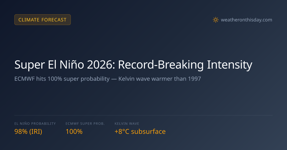 El Niño 2026 Forecast: Could Be the Strongest on Record